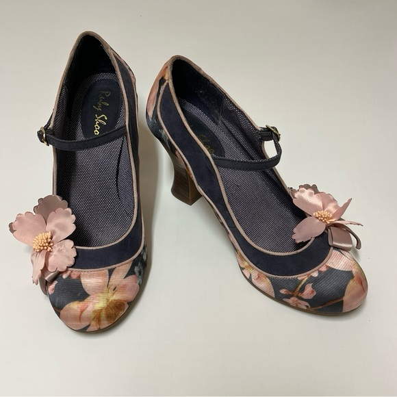Ruby Shoo | Shoes | Ruby Shoo Madelaine Louis Mid Heel Slate Floral ...